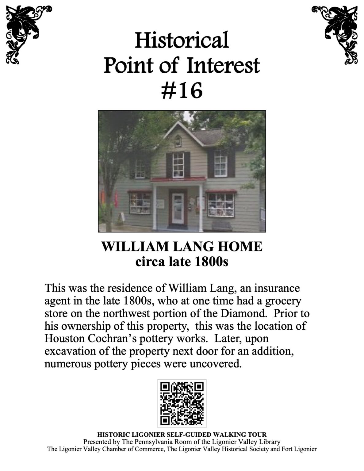#16 William Lang Home (215 E Main) - Ligonier Valley Library